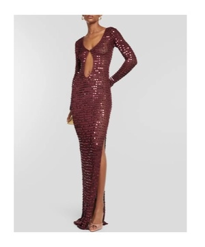 AYA MUSE Embellished Cutout Maxi Dress