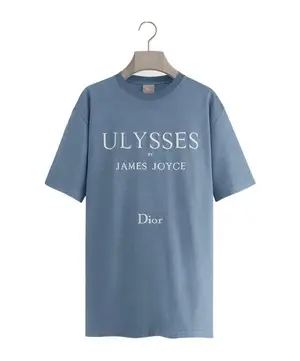 Dior T-shirt With Book Cover Embroidery, Relaxed Fit - Blue