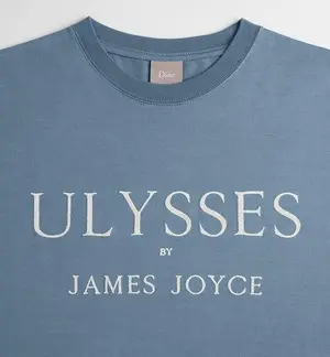 Dior T-shirt With Book Cover Embroidery, Relaxed Fit - Blue