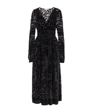 Ulla Johnson Elora Velvet And Mesh Midi Dress