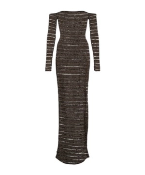 AYA MUSE Montro Sheer Knit Maxi Dress - Black