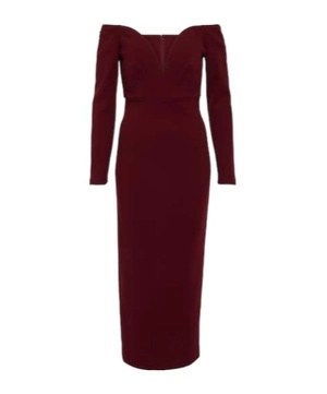 Roland Mouret Off-shoulder Midi Dress - Brown