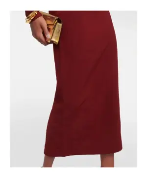 Roland Mouret Off-shoulder V-neck Midi Dress