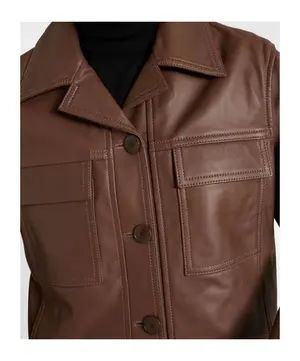 JOSEPH Single-breasted Leather Jacket