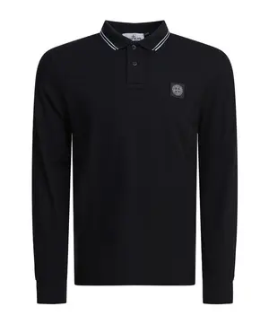 Stone Island Slim Fit Long Sleeved Polo Shirt