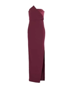 Roland Mouret Asymmetric Satin Crepe Gown - Burgundy