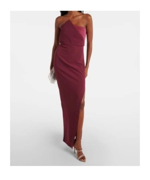 Roland Mouret Asymmetrical Satin Crepe Gown