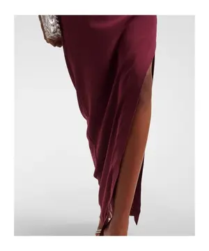 Roland Mouret Asymmetrical Satin Crepe Gown
