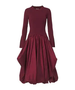 Simkhai Kenlie Satin And Jersey Midi Dress - Red