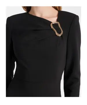 Roland Mouret Asymmetrical Crepe Midi Dress With Ruched Detail
