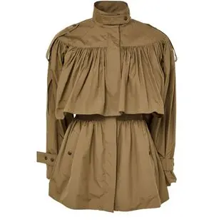 Chloé Gathered Coat - Brown