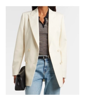 NILI LOTAN Weston Double-breasted Virgin Wool Blazer