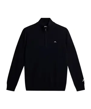 J. Lindeberg Long Sleeve Logo Knit Sweater - Black