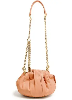 Chloé Plissé Clutch Bag - Nude