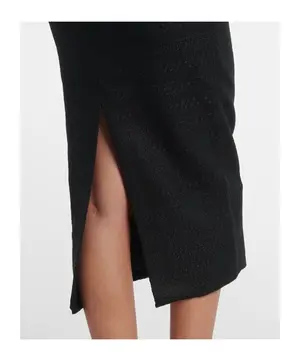 Roland Mouret Belted Peplum Bouclé Midi Dress