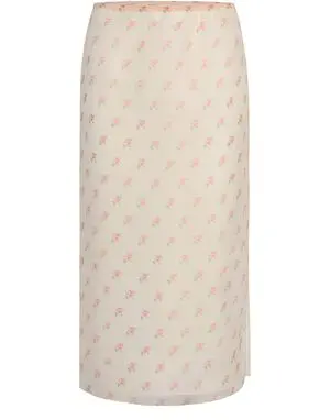 Khaite Syndi Printed Skirt - Nude