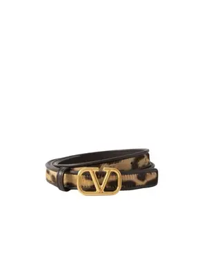 Valentino Garavani Vlogo Buckle Leopard Print Belt