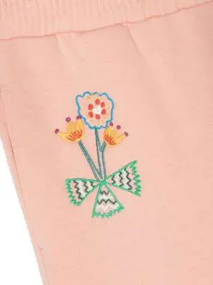 Stella McCartney Floral Embroidered Cotton Track Pants