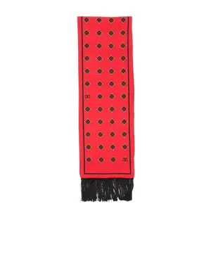 Valentino Garavani Opticool Silk Bandeau Scarf With Fringe - Red