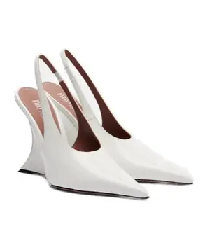 Paris Texas Nina 105 Patent Leather Slingback Pumps - White