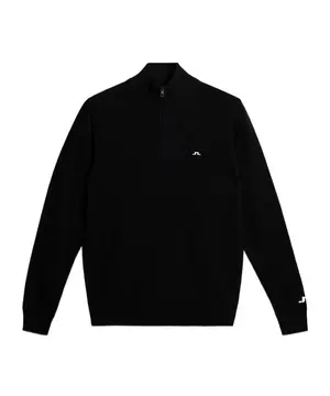 J. Lindeberg Half-zip Fine-knit Jumper - Black