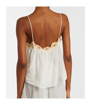 Ulla Johnson Alessia Crochet-trimmed Cotton Gauze Top