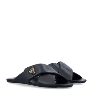 Prada Triangle-logo Padded Slides