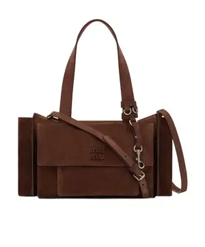 Miu Miu Multi-pocket Suede Handheld Bag