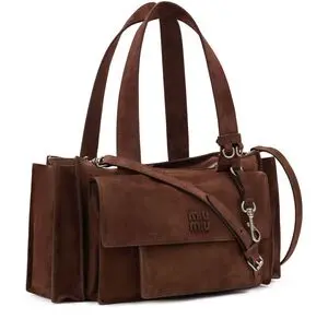 Miu Miu Multi-pocket Suede Handheld Bag