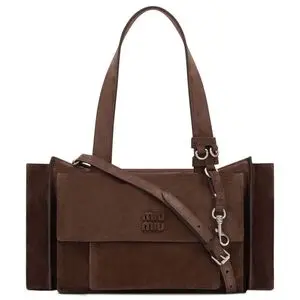 Miu Miu Multi-pocket Suede Handheld Bag