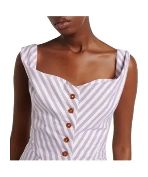 VIVIENNE WESTWOOD Lilac And White Striped Strapless Corset-style Top
