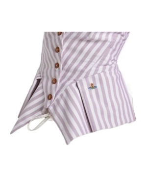 VIVIENNE WESTWOOD Lilac And White Striped Strapless Corset-style Top