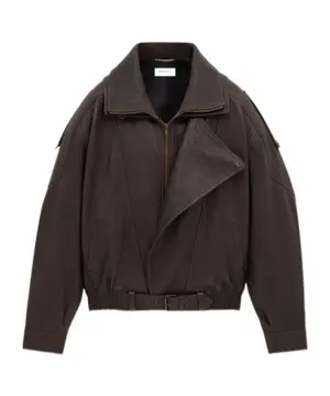 Saint Laurent Oversized Zip-up Bomber Jacket - Tan