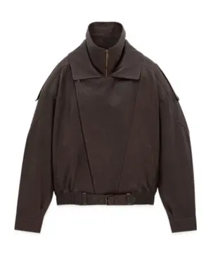 Saint Laurent Oversized Zip-up Bomber Jacket - Tan