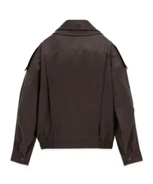 Saint Laurent Oversized Zip-up Bomber Jacket - Tan