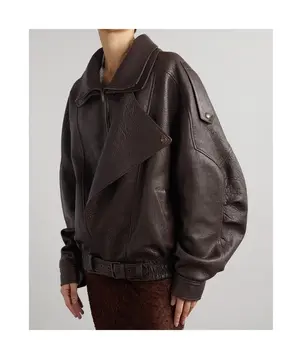Saint Laurent Oversized Zip-up Bomber Jacket - Tan