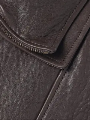 Saint Laurent Oversized Zip-up Bomber Jacket - Tan