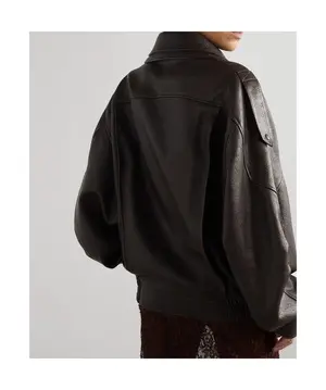 Saint Laurent Oversized Zip-up Bomber Jacket - Tan