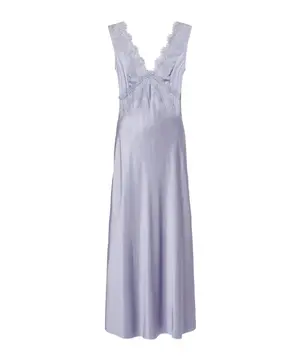 Rixo Lysandra Lace-trimmed Satin Maxi Dress - Gray