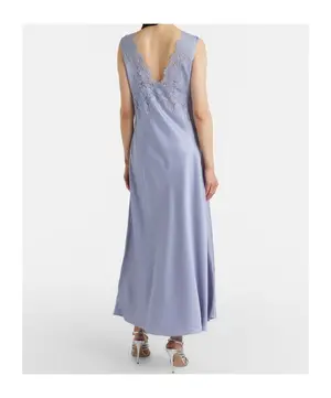 Rixo Lysandra Lace-trimmed Satin Maxi Dress