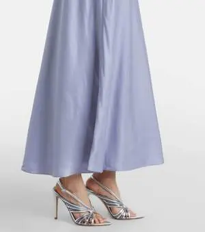 Rixo Lysandra Lace-trimmed Satin Maxi Dress