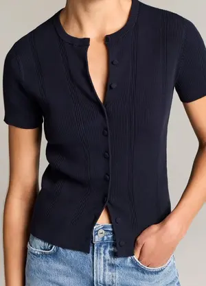 Vince Short Sleeve Knitted Cardigan
