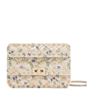 VALENTINO Valentino Garavani Rockstud Spike Foldover-Top Small Shoudler Bag