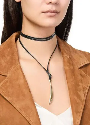 Bottega Veneta Sardine Leather Pendant Necklace