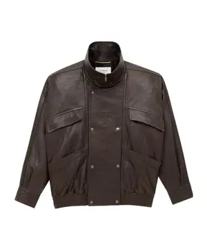 Saint Laurent Zip-up Bomber Jacket - Tan