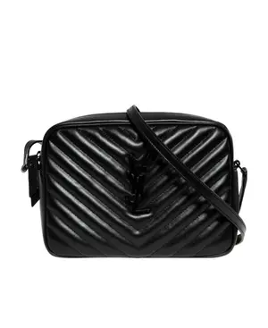 Saint Laurent Lou Camera Bag In Quilted Leather - Black