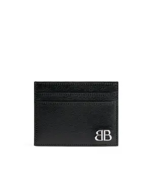 Balenciaga Logo Plaque Card Holder - Black