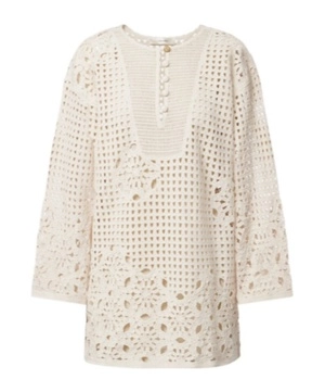 FRAME The Postcard Cotton Crochet Tunic - White
