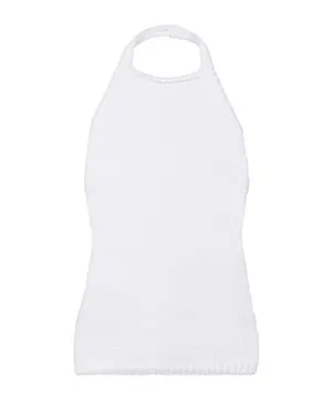 RÓHE Knitted Halterneck Cotton Top - White
