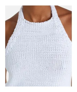 RÓHE Knitted Halterneck Cotton Top